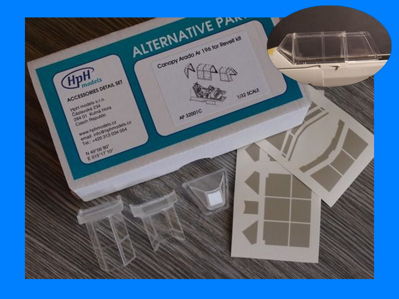 AP32001 Arado Ar-196 Resin Canopy set (HPH) 1/32 | Unique Master Models