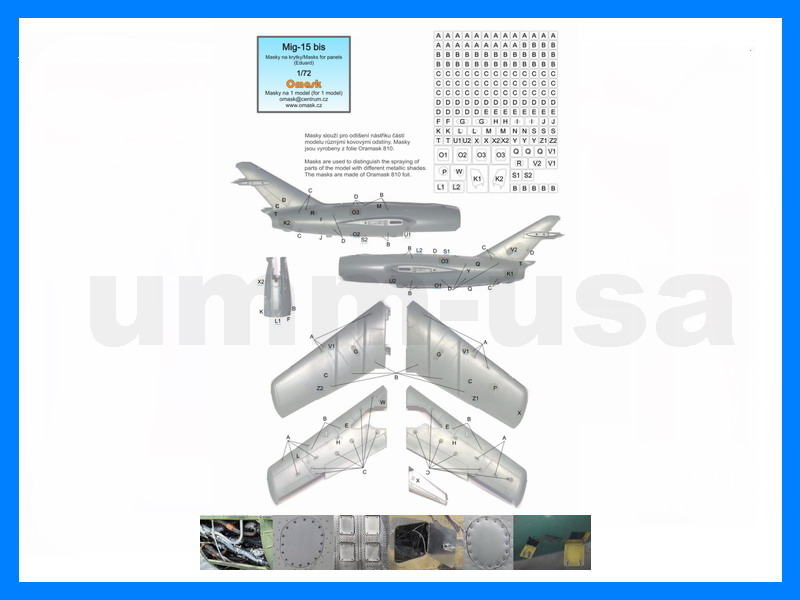 OM17008 Mig-15 BIS Access Panel Mask (ED) 1/72 | Unique Master Models