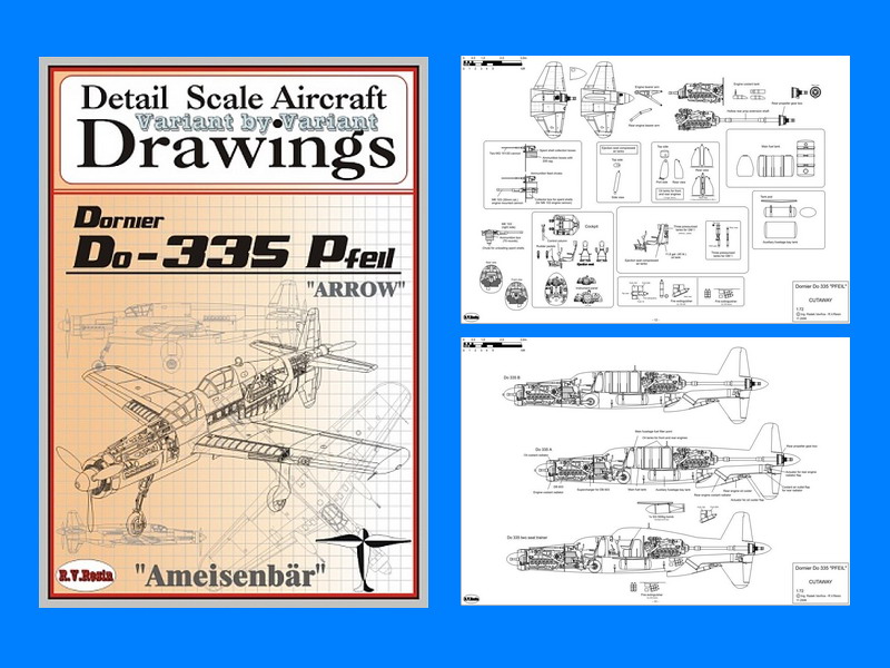 RVB1008 Dornier Do-335 Pfeil with Drawings 1/72 | Unique Master Models
